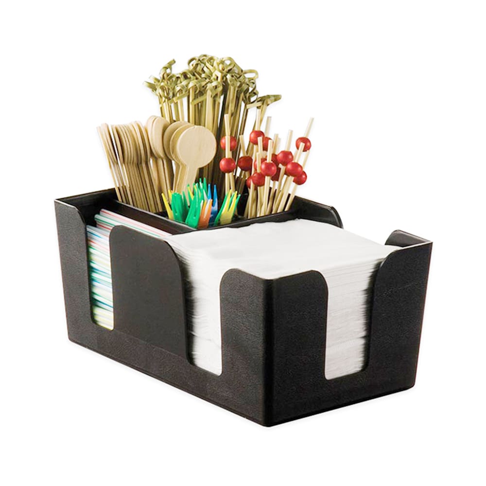 American Metalcraft BAR6 Plastic Bar Organizer w/ (6) Compartments, Black