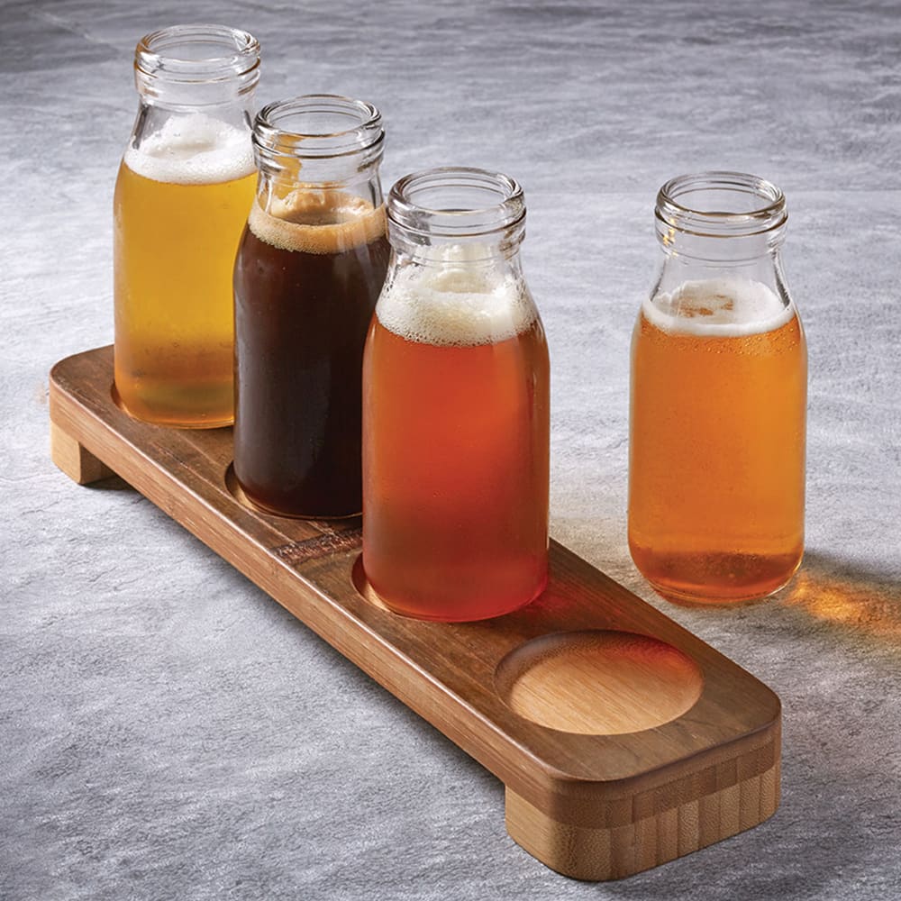 American Metalcraft BWF4 4 Section Taster Flight Board - 13 7/8" x 3 3/ ...