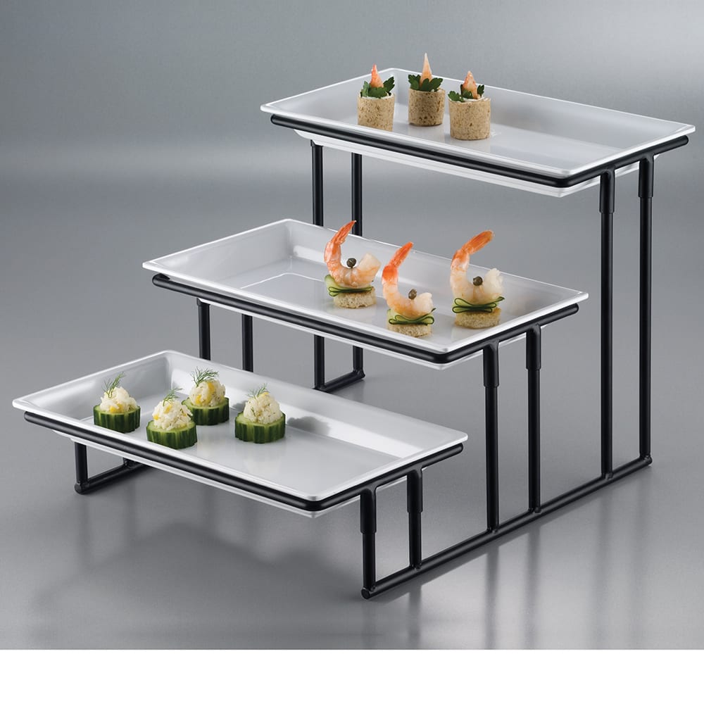 American Metalcraft IS18 3 tier Display Stand w/ Stair Step, Wrought Iron