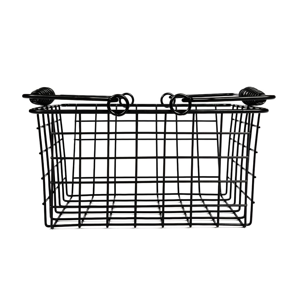 American Metalcraft RBHB975 Rectangular Basket w/ Double Handle, Wire/Black