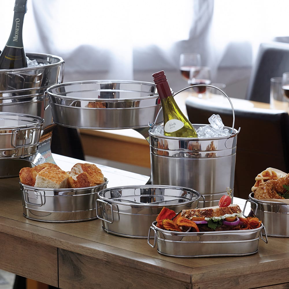 American Metalcraft STUB69 24 oz Oval Serving Tub - 8 3/4"L x 5 1/2"W x ...