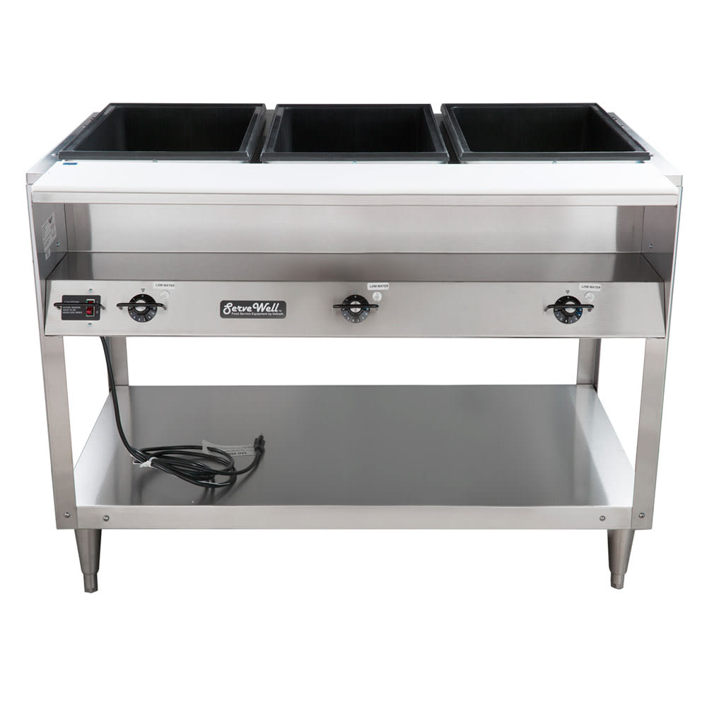 Vollrath 38003 46" Hot Food Table w/ (3) Wells & Cutting Board, 120v
