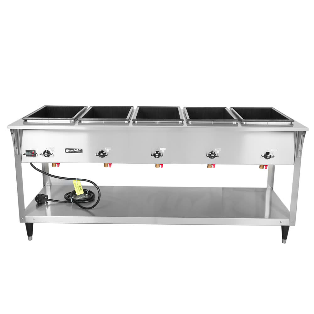 Vollrath 38215 76" Hot Food Table w/ (5) Wells & Undershelf, 120v