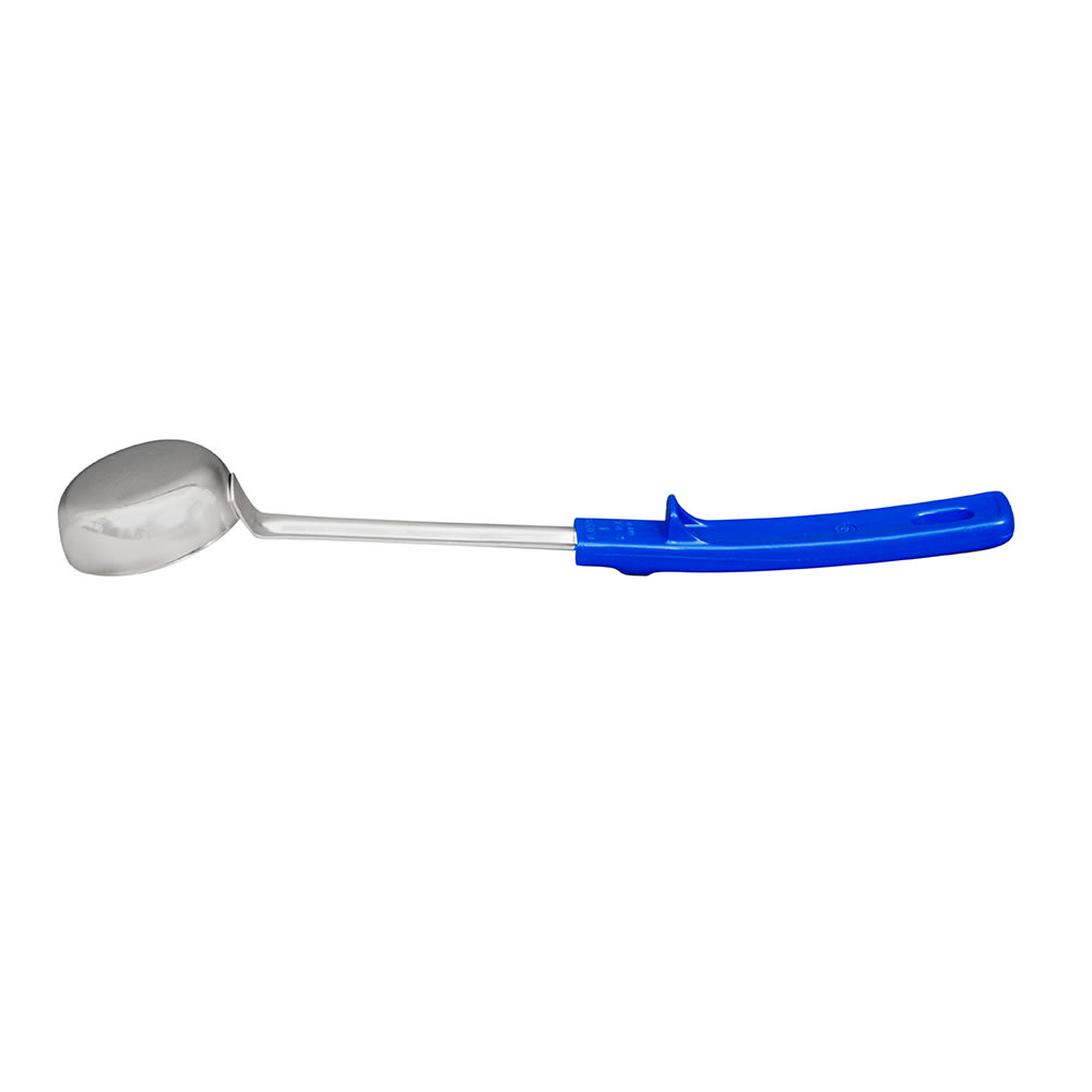 Vollrath 62157 2 oz Solid Spoodle - Blue Poly Handle, Stainless