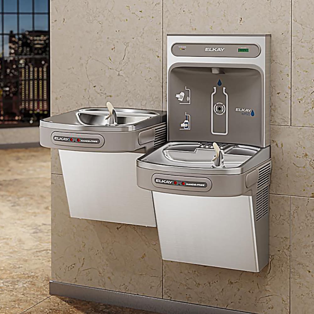 Elkay LZOOTL8WSSK Wall Mount Bi Level Drinking Fountain w/ Bottle ...