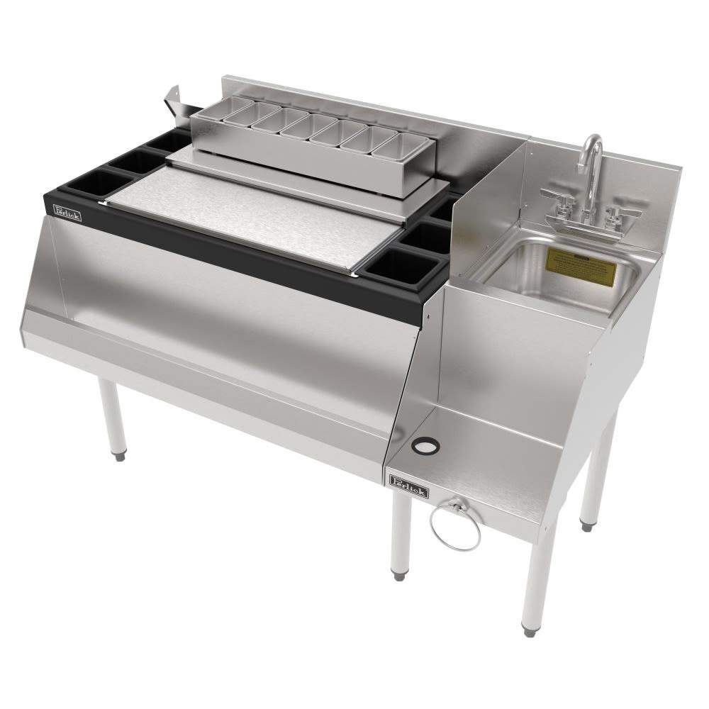 Perlick UCS48A-LF 48" Cocktail Station w/ 36" Ice Bin, Dump Sink, Stainless