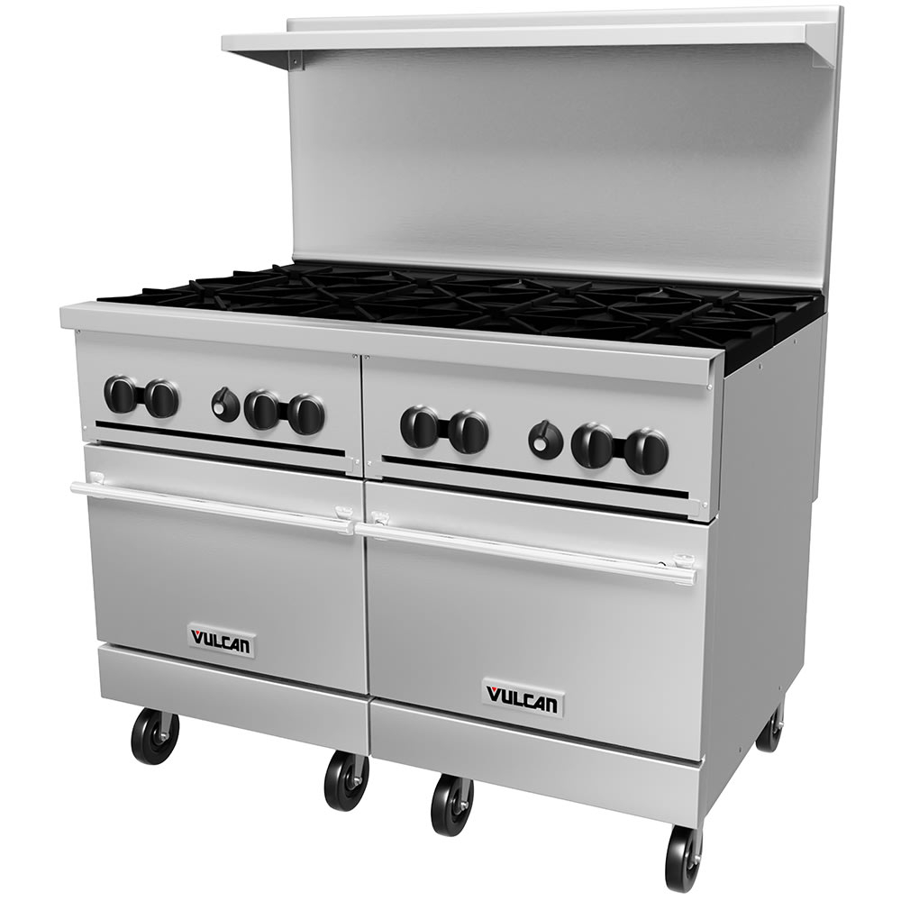Vulcan 48SS-8B 48" 8 Burner Gas Range w/ (2) Standard Oven, Natural Gas