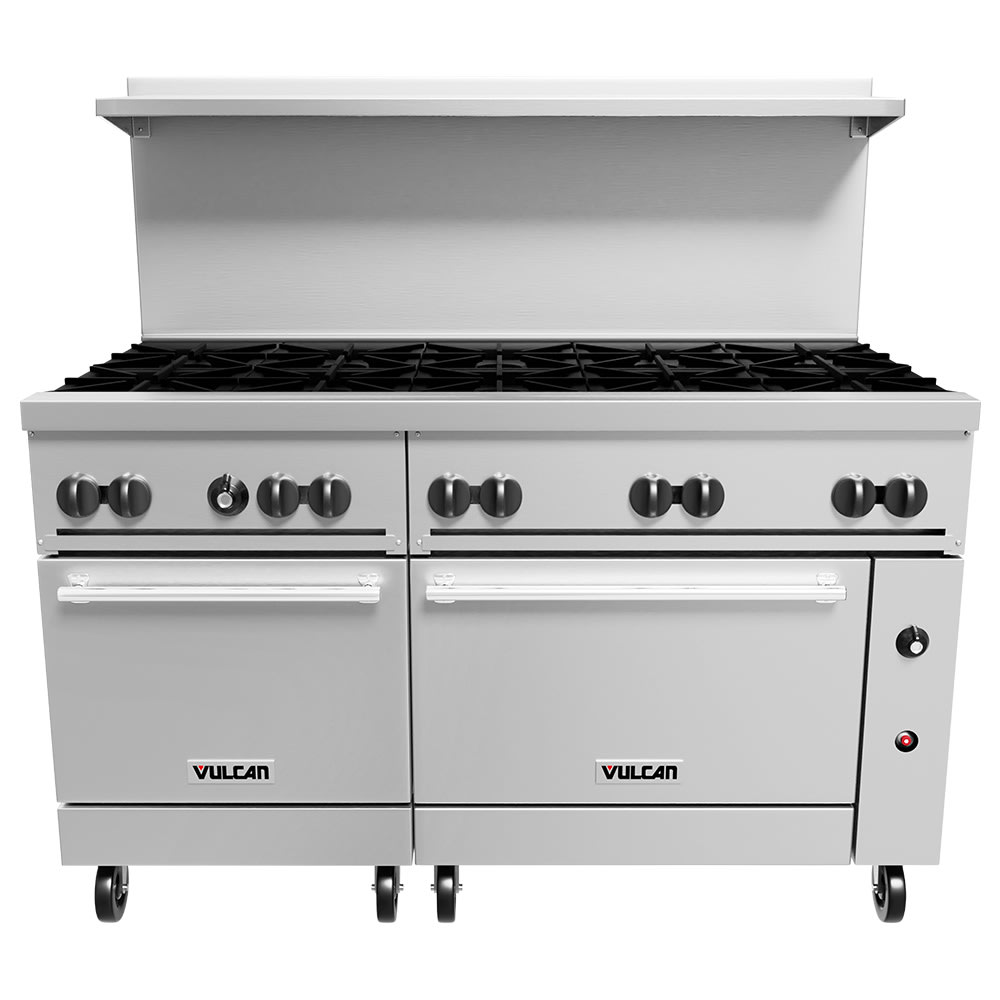 Vulcan 60SS-10B 60" 10 Burner Gas Range w/ (2) Standard Ovens, Natural Gas