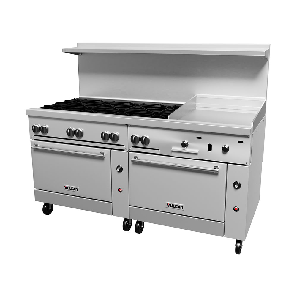 Vulcan 72SC-8B24G 72" 8 Burner Gas Range w/ Griddle & (1) Standard Oven ...