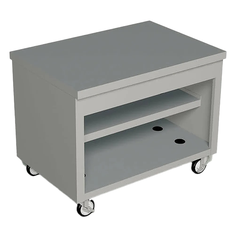 Duke TST-46SS 46" Mobile Serving Counter w/ Shelves & Stainless Top