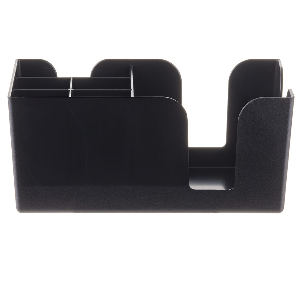 Tablecraft 101 Plastic Bar Caddy w/ (6) Compartments, Black