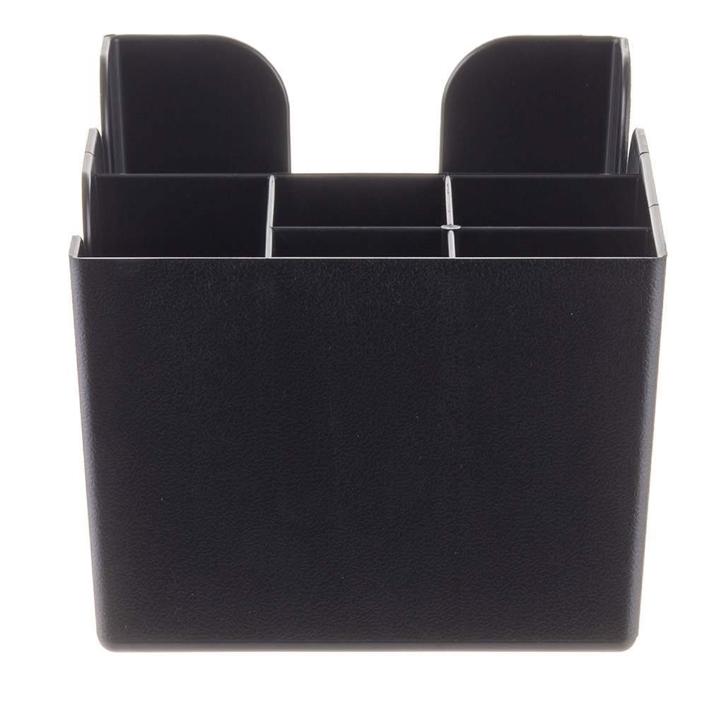 Tablecraft 101 Plastic Bar Caddy w/ (6) Compartments, Black
