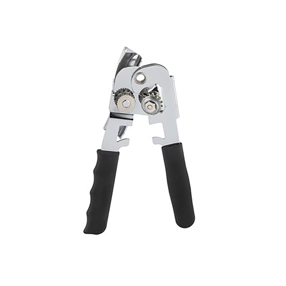 Tablecraft 10444BK 3 3/4" Chrome Plated Manual Can Opener, Black