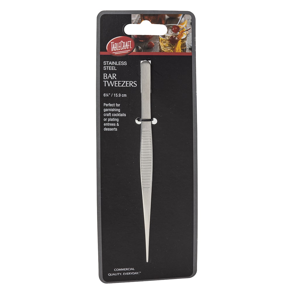 Tablecraft 10754 6 1/4" Bar Tweezers - Stainless Steel
