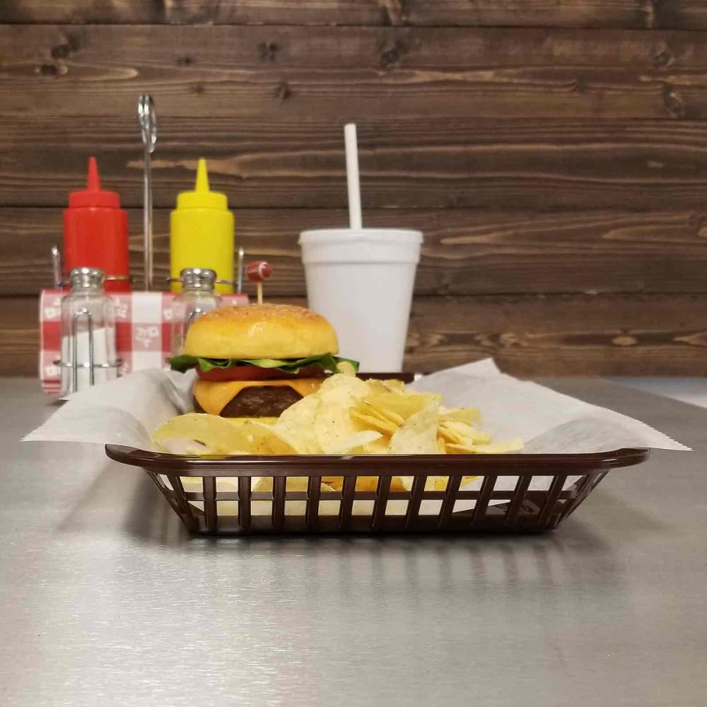 Tablecraft 1079BK Platter Basket - 11 3/4 x 8 1/2 x 1 1/2 ...