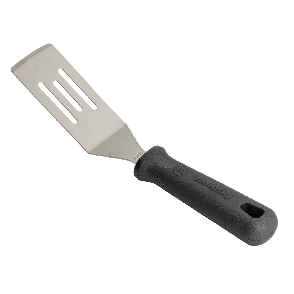 Tablecraft 10976 3" Slotted Spatula w/ Ergonomic Soft Grip Handle, Black