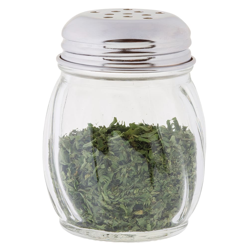 Tablecraft 260 Cheese Shaker, 6 oz, Swirled Glass, Chrome Plated ...