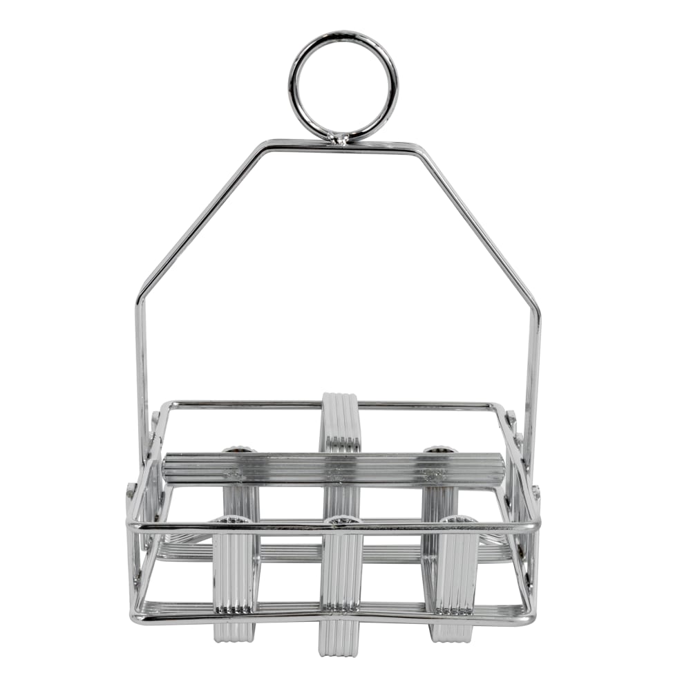 Tablecraft 606R 2 Compartment Rectangular Condiment Caddy - Chrome Plated