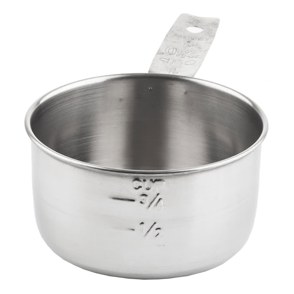 Tablecraft 724D 1 Cup Stainless Steel Measuring Cup, Standard Weight
