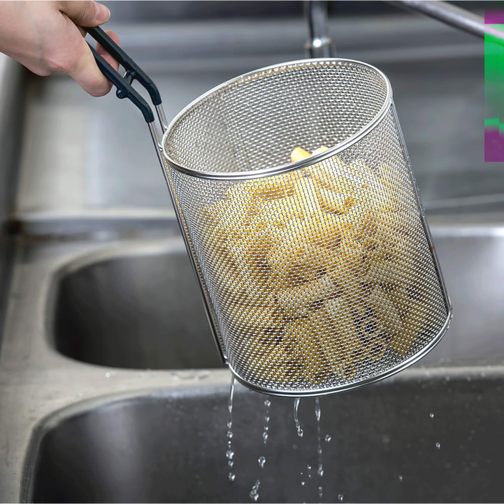 Tablecraft 985 5 1/4" Round Pasta Basket - Stainless Steel