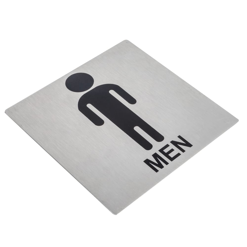 Tablecraft B10 Stainless Steel Sign, 5 x 5", Men Restroom