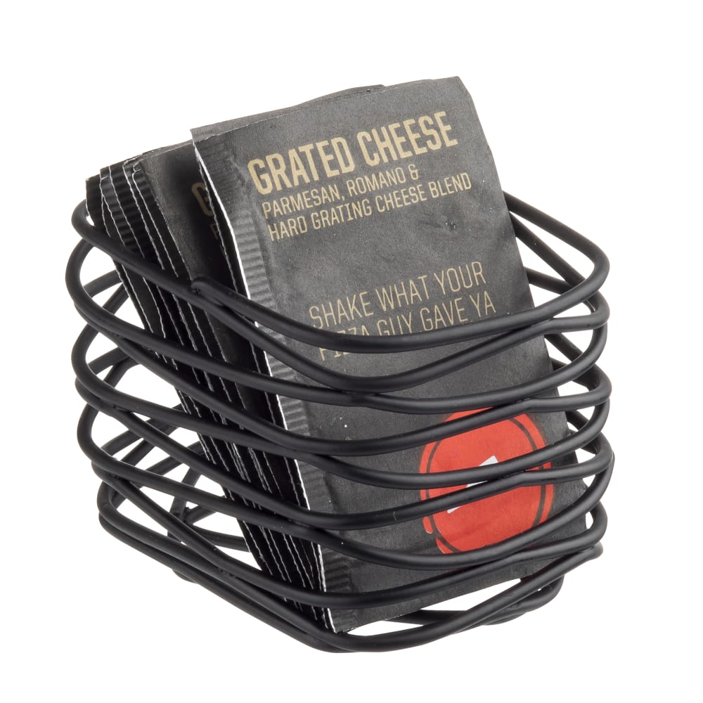 Tablecraft BK156 Rectangular Sugar Caddy - Metal, Black