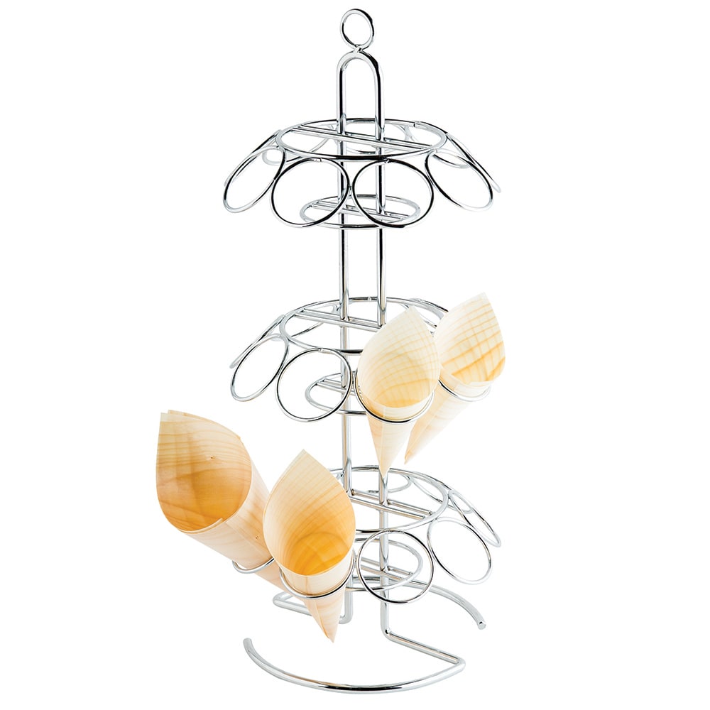Tablecraft DCH27 3 tier Wire Cone Holder - Holds (27) Cones, Chrome