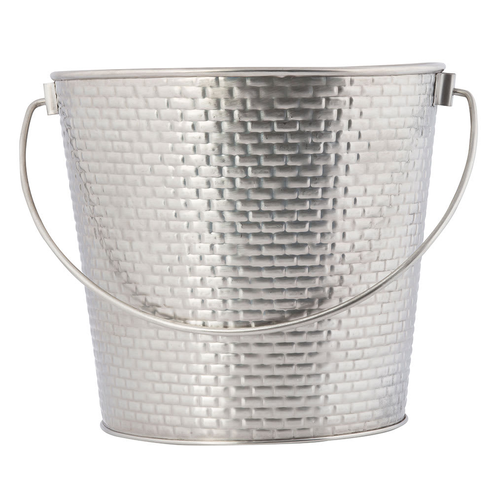 Tablecraft GTSS87 7" Wine Bucket/Pail - Stainless Steel, Brick Pattern