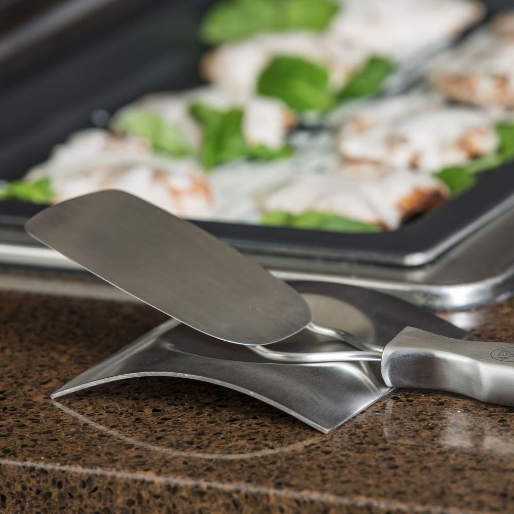 Tablecraft HB3 5" Square Spoon Rest - Brushed Stainless