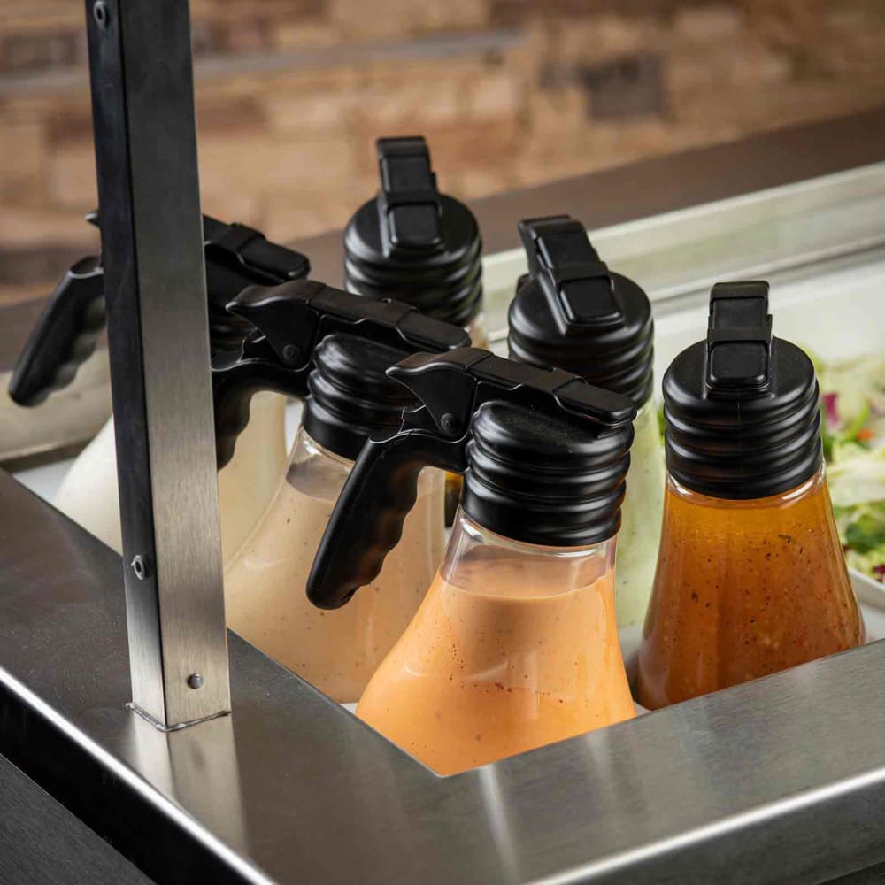 Tablecraft N48 48 oz Salad Dressing Dispenser - Clear/Black