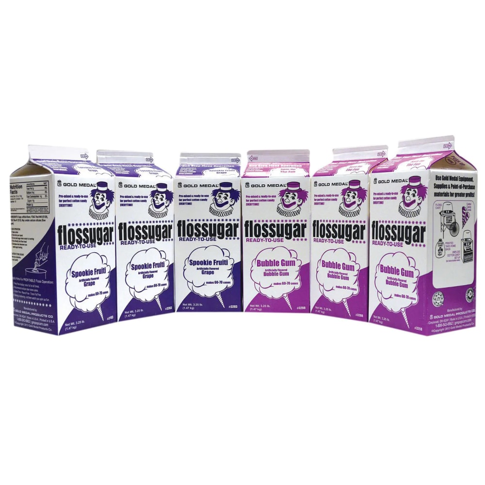 Gold Medal 3615 1/2 gal Bubble Gum/Grape Cotton Candy Flossugar