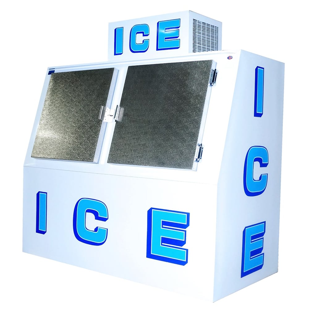 Polar Temp 600AD 70 1/4" Outdoor Slanted Ice Merchandiser w/ (73) 20 lb ...