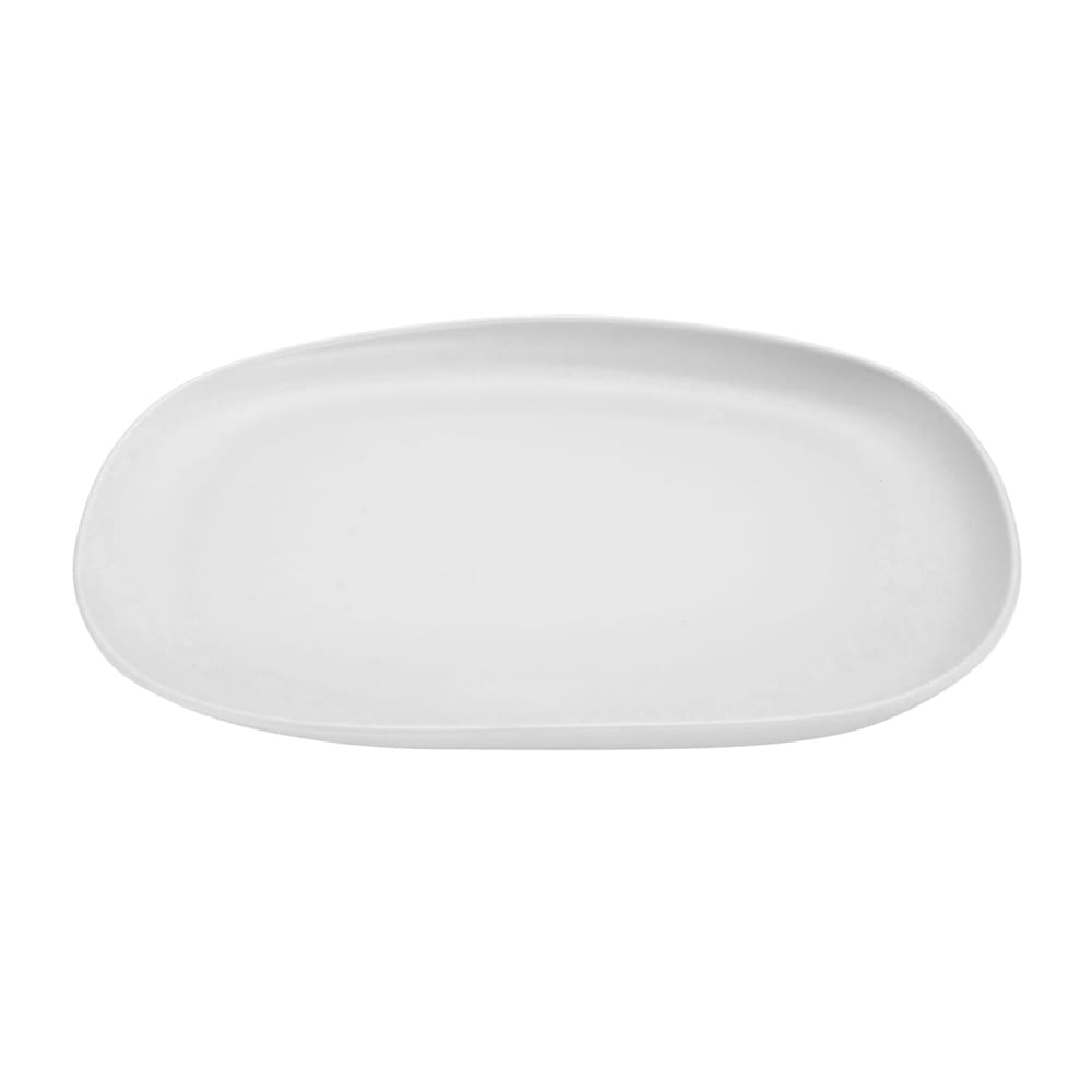 GET CS-1275-W 12" x 7 1/2" Oval Riverstone Dinner Plate - Melamine, White