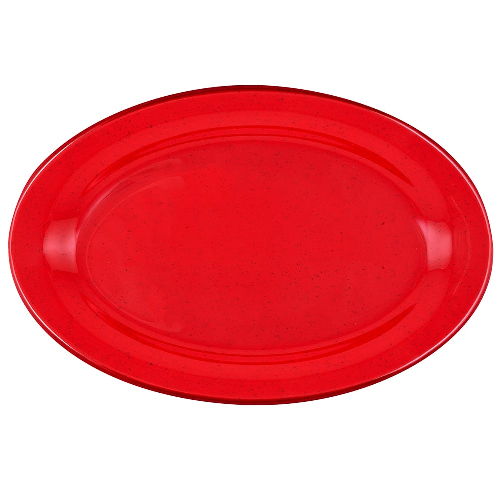 GET OP-320-RSP 11 1/4" x 8 1/2" Oval Red Sensation Platter - Melamine, Red
