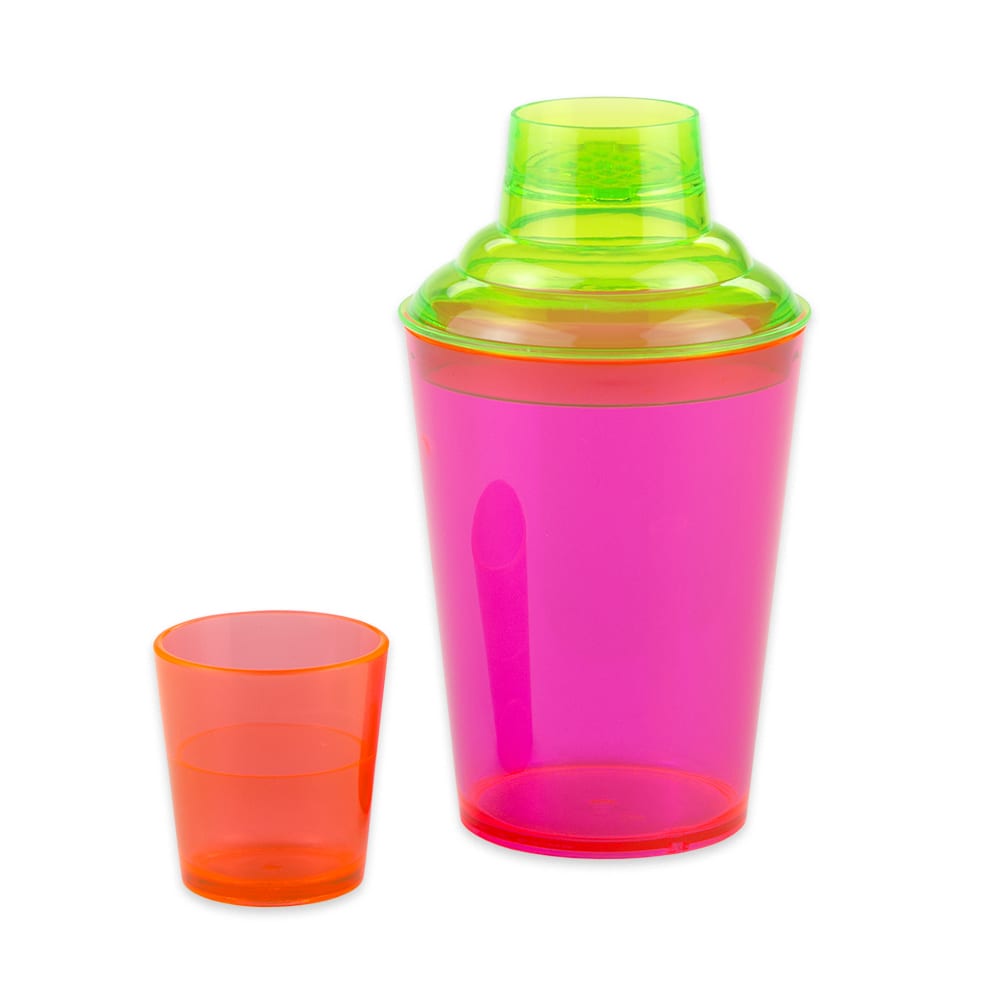 GET SH-175-NEON 17 1/2 oz Plastic Bar Cocktail Shaker Set, Neon