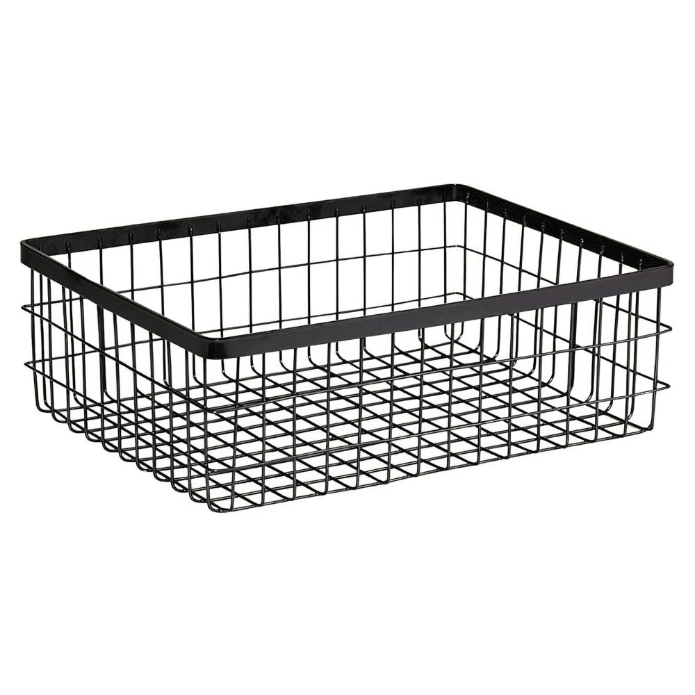 GET WB-1294-MG Rectangular Wire Basket - 12" x 9", Iron, Black