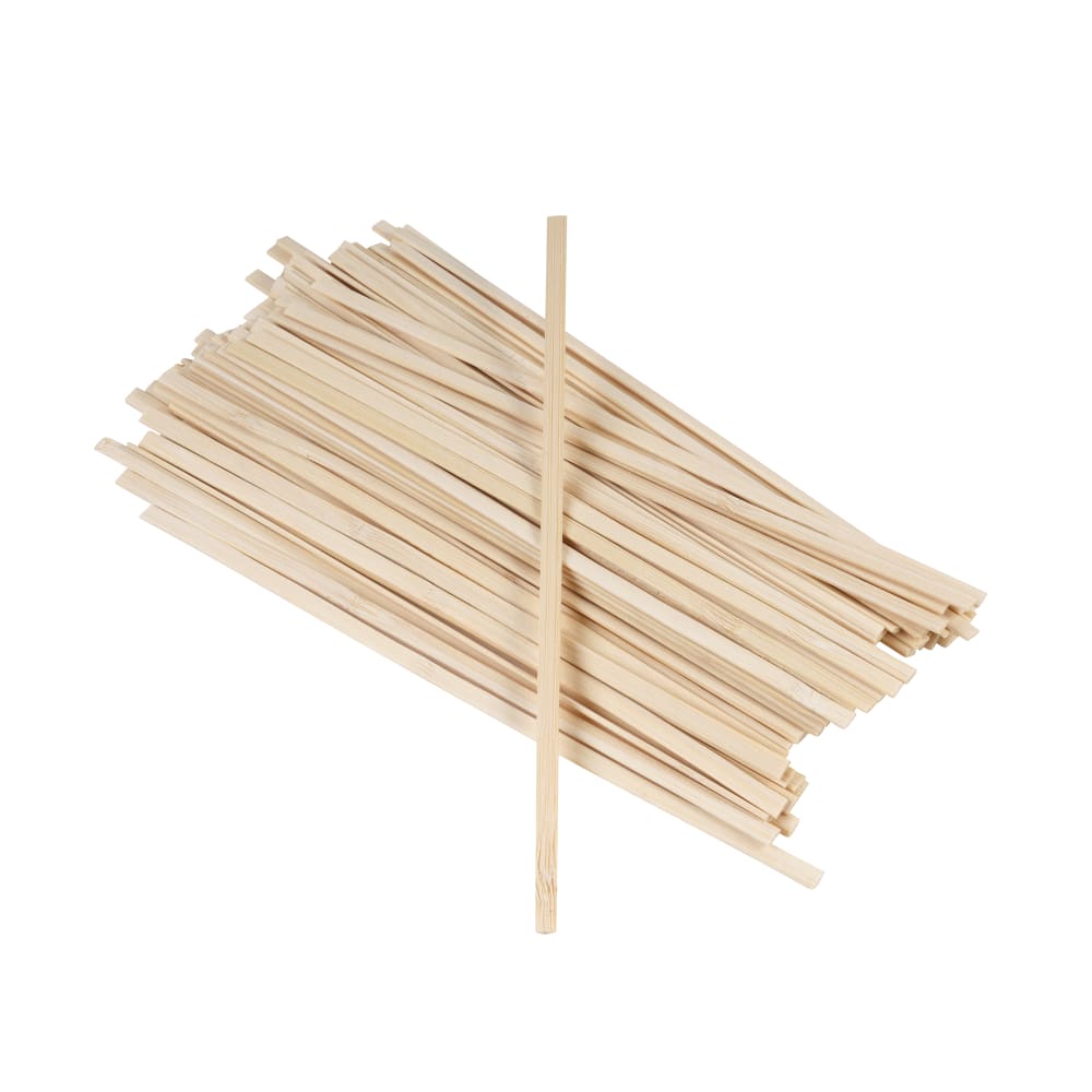 Rofson BCS7SU 7" Unwrapped Coffee Stirrers w/ Squared Ends, Bamboo