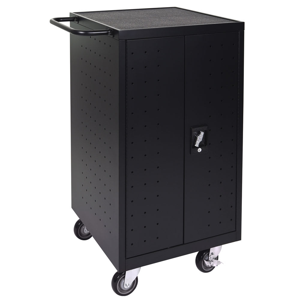 Luxor Furniture LLTP18-B 18 Laptop Charging Cart w/ (2) Shelves - 10 ft ...