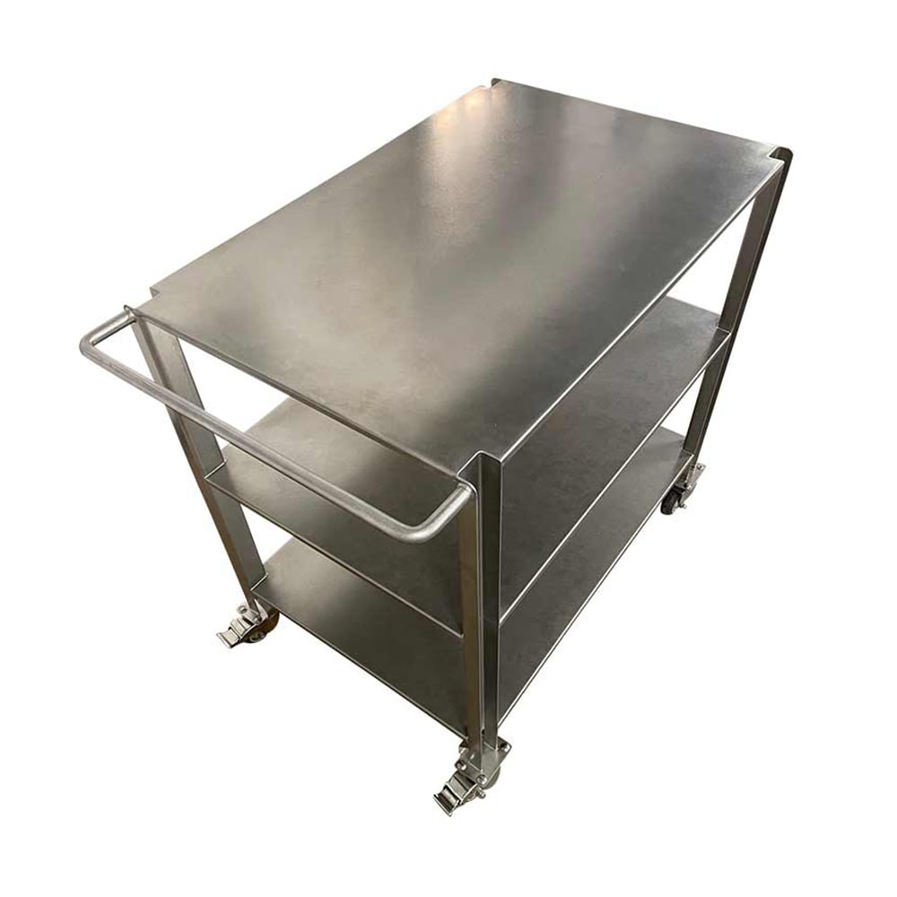 SSL Industries SSL-1112 3 Level Stainless Steel Utility Cart, Flat Ledges