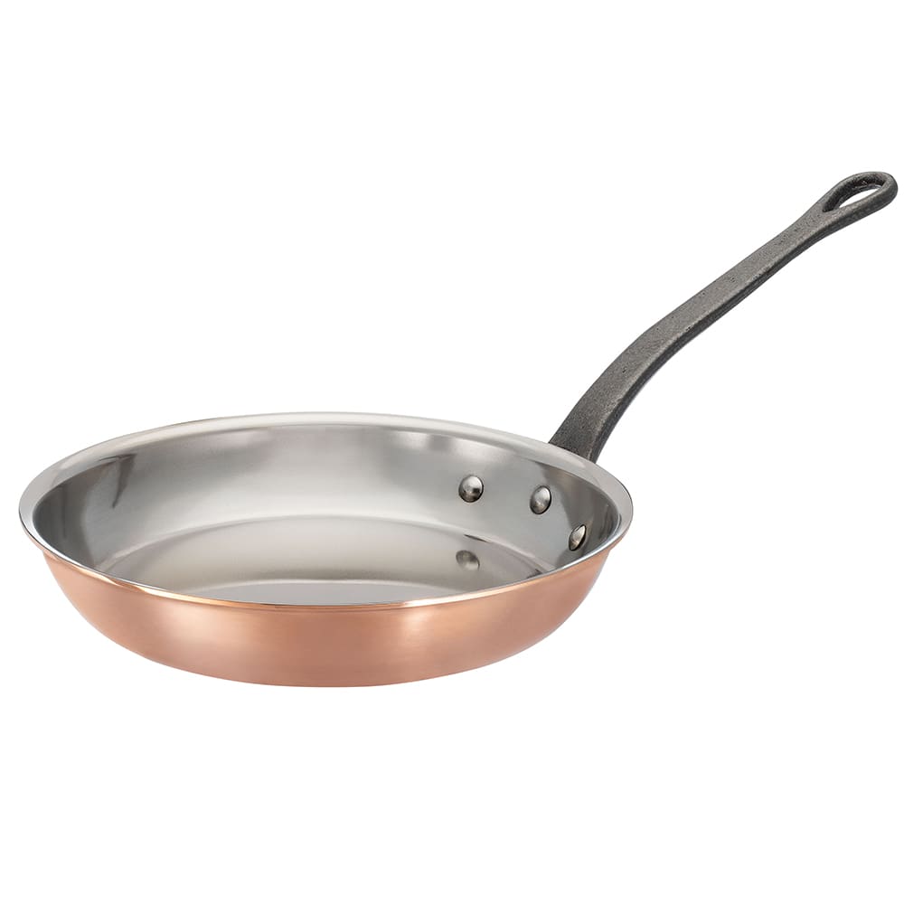 Matfer Bourgeat 369024 9 1/2" Round Frying Pan w/ Solid Metal Handle ...