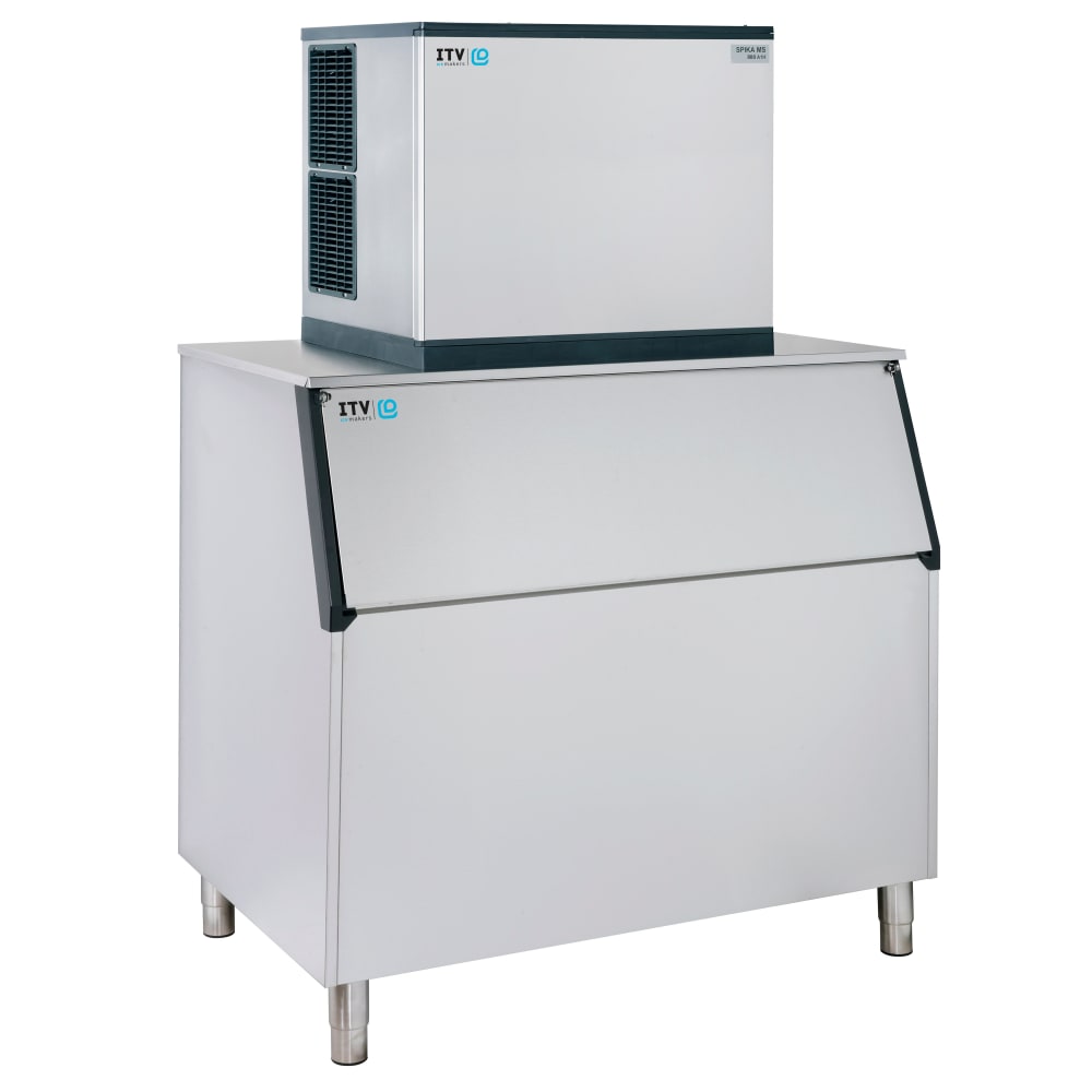 ITV Ice Makers MS1000A2F/S900 970 lb Spika Full Cube ice Machine w/ Bin ...