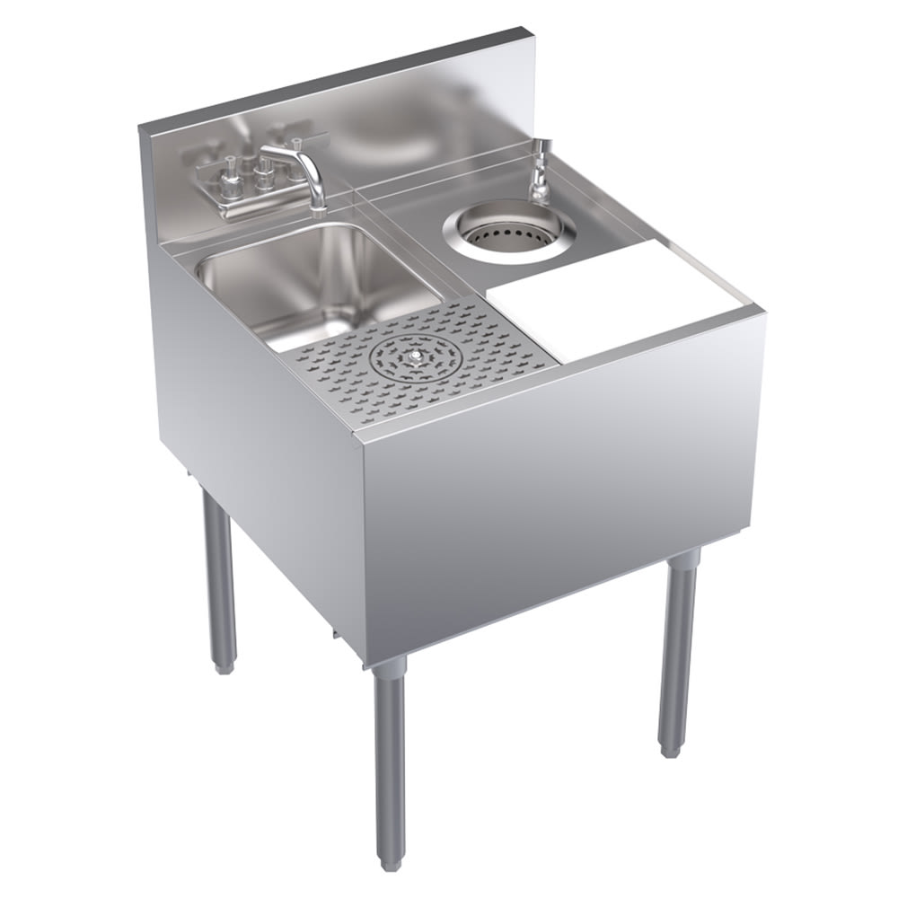 Krowne KR24-MS24 Underbar Dump Sink w/ Stainless Steel Legs, 24" x 24 ...