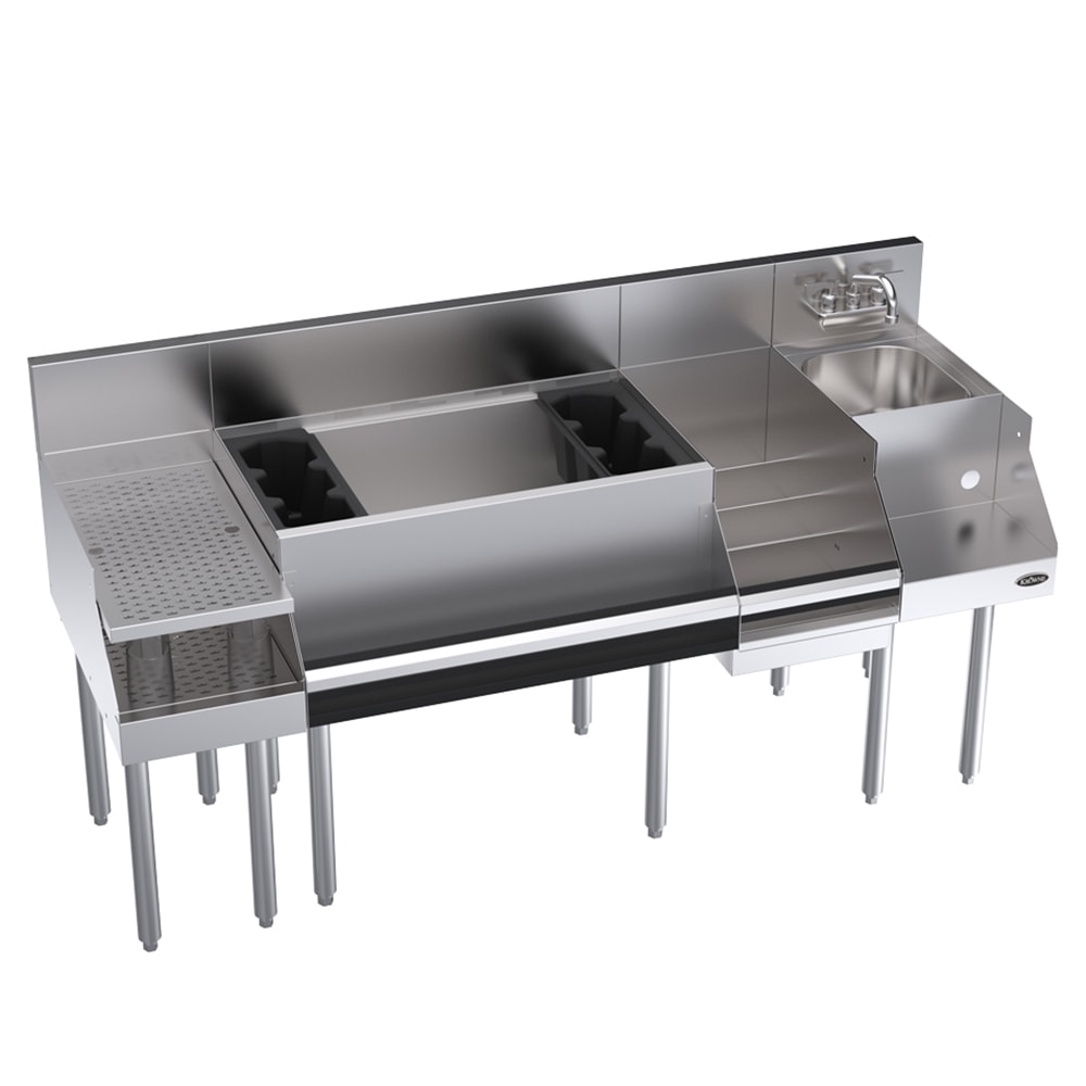Krowne KR24-W66C-10 66" Royal 1800 Series Cocktail Station w/ 95 lb Ice ...