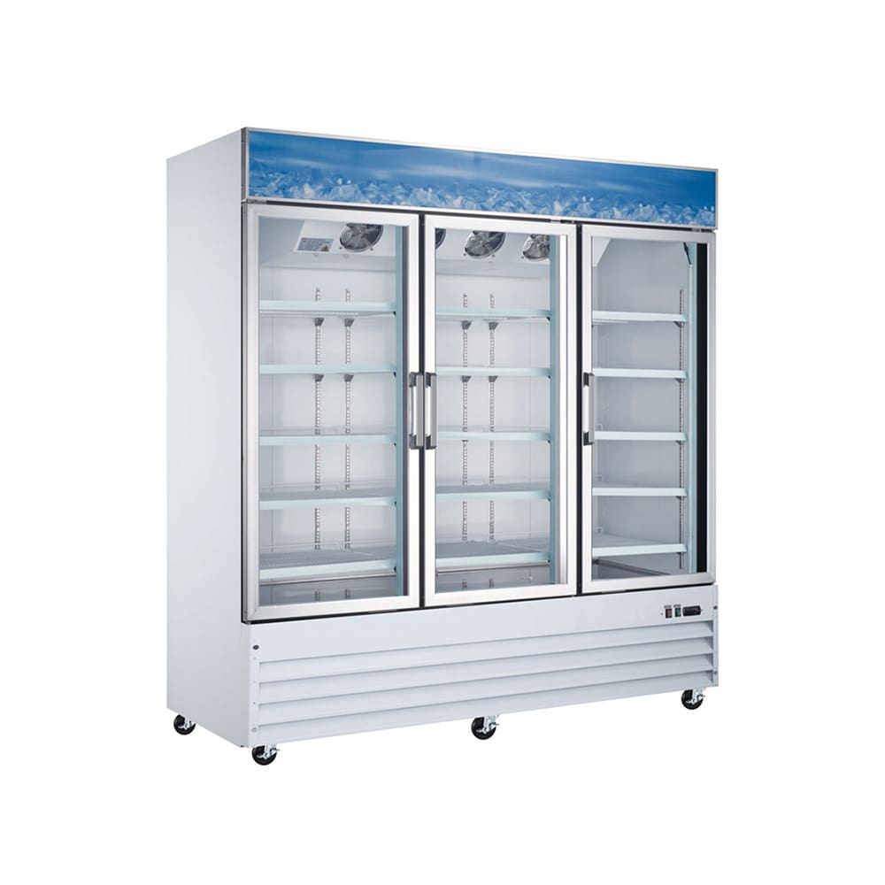 Omcan 50052 78 1/4" Three Section Glass Door Merchandiser, (3) Left ...