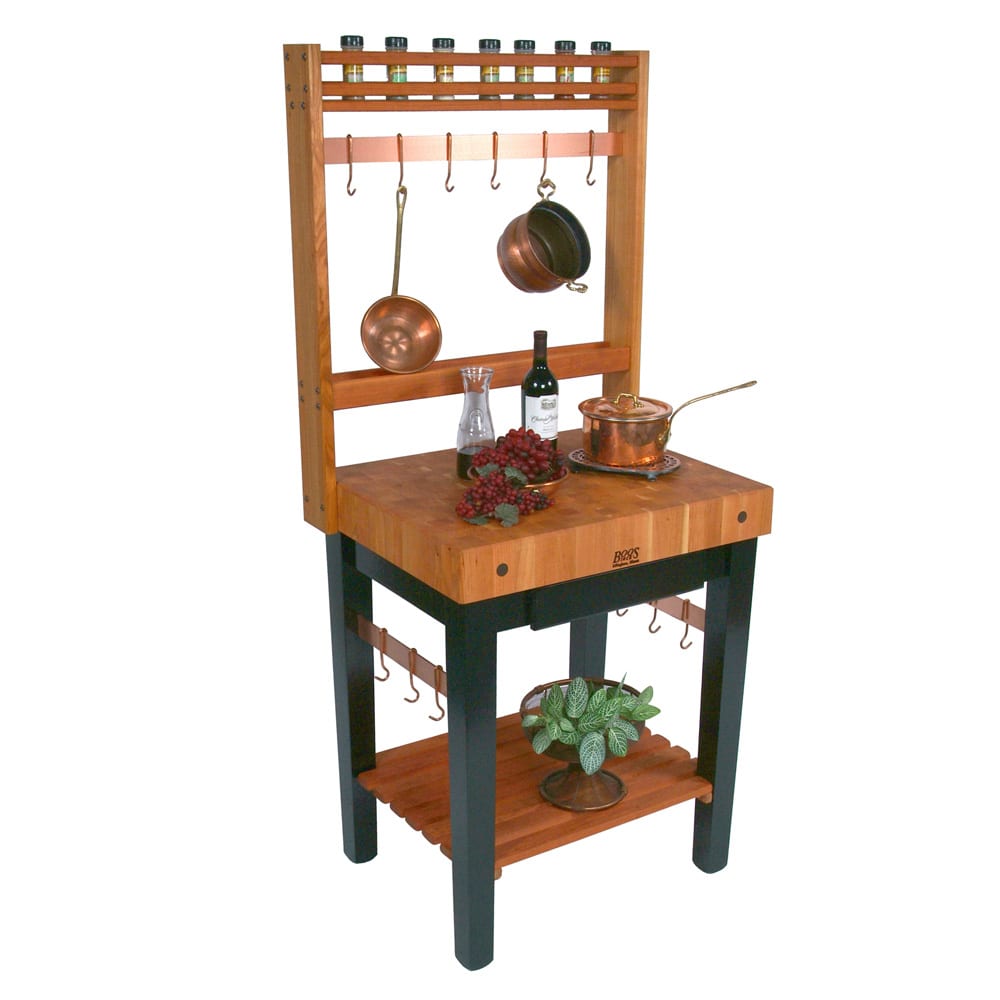 John Boos RN-PPB3030 4" Cherry Top Butcher Block Work Table w ...