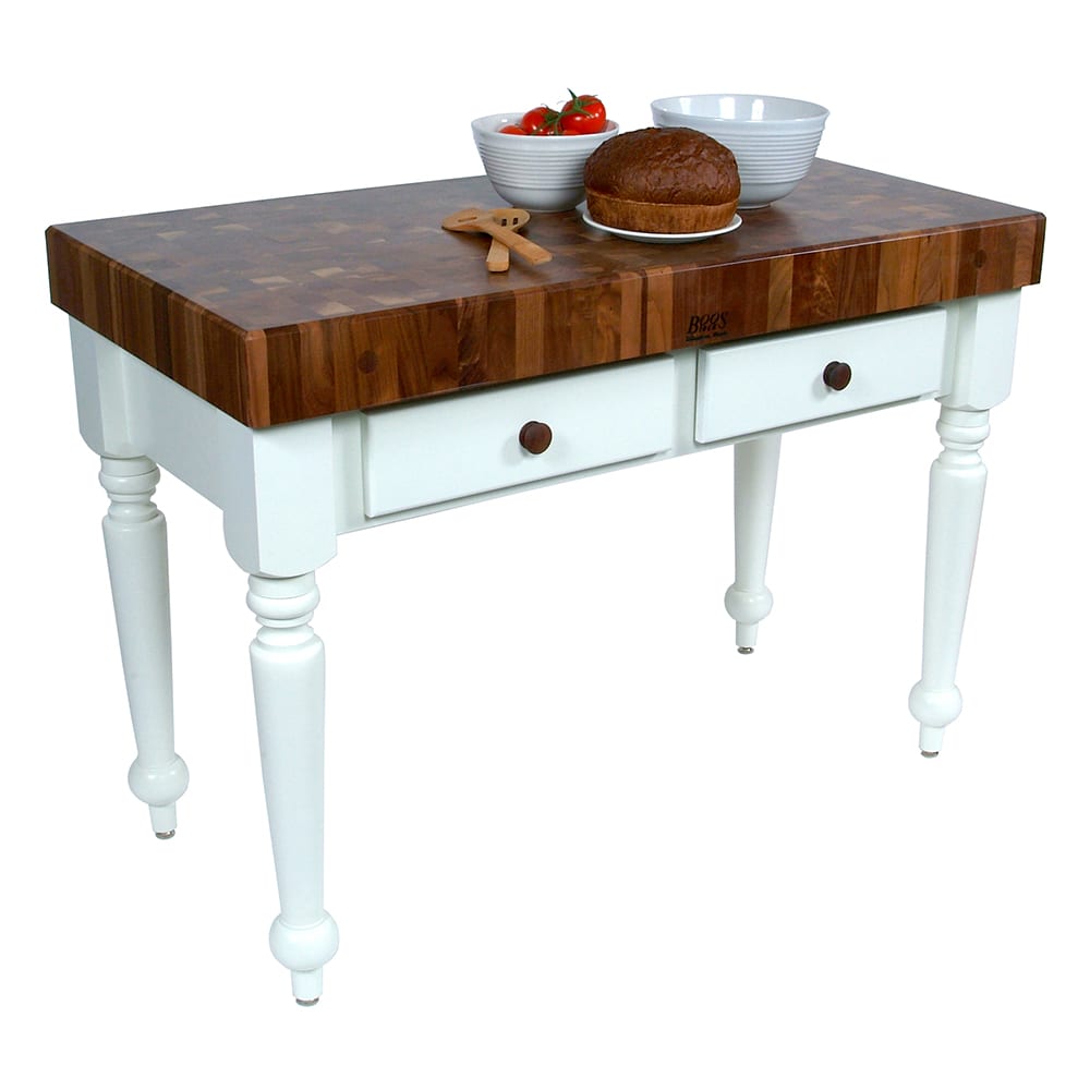 John Boos WAL-CUCR04-AL Rustica Table, 4" End Grain American Black ...