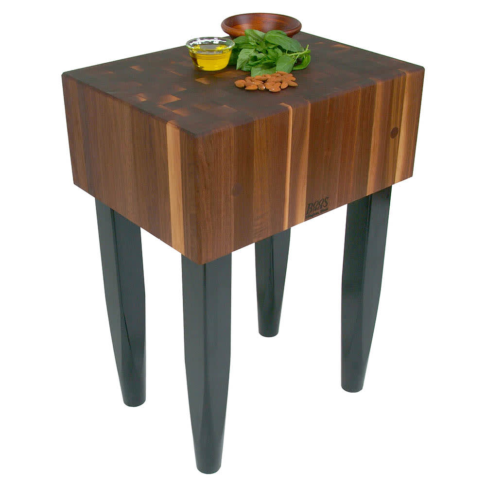 John Boos WAL-PCA2 10" Walnut Top Butcher Block Work Table - 24"L x 18"D