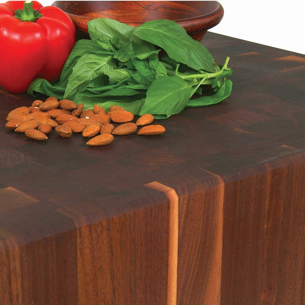 John Boos WAL-PCA3 10" Walnut Top Butcher Block Work Table - 24"L x 24"D