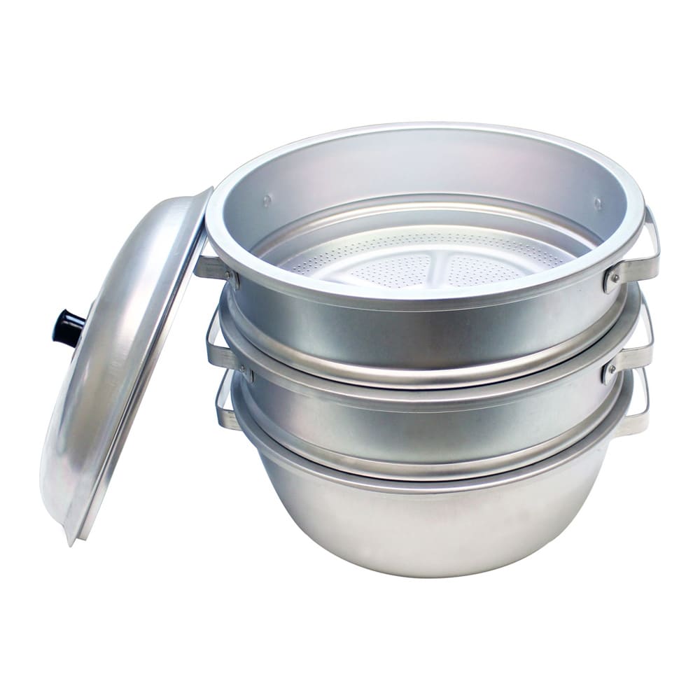 Thunder Group ALST001 11 3/8" Round Chinese Steamer Set, Aluminum