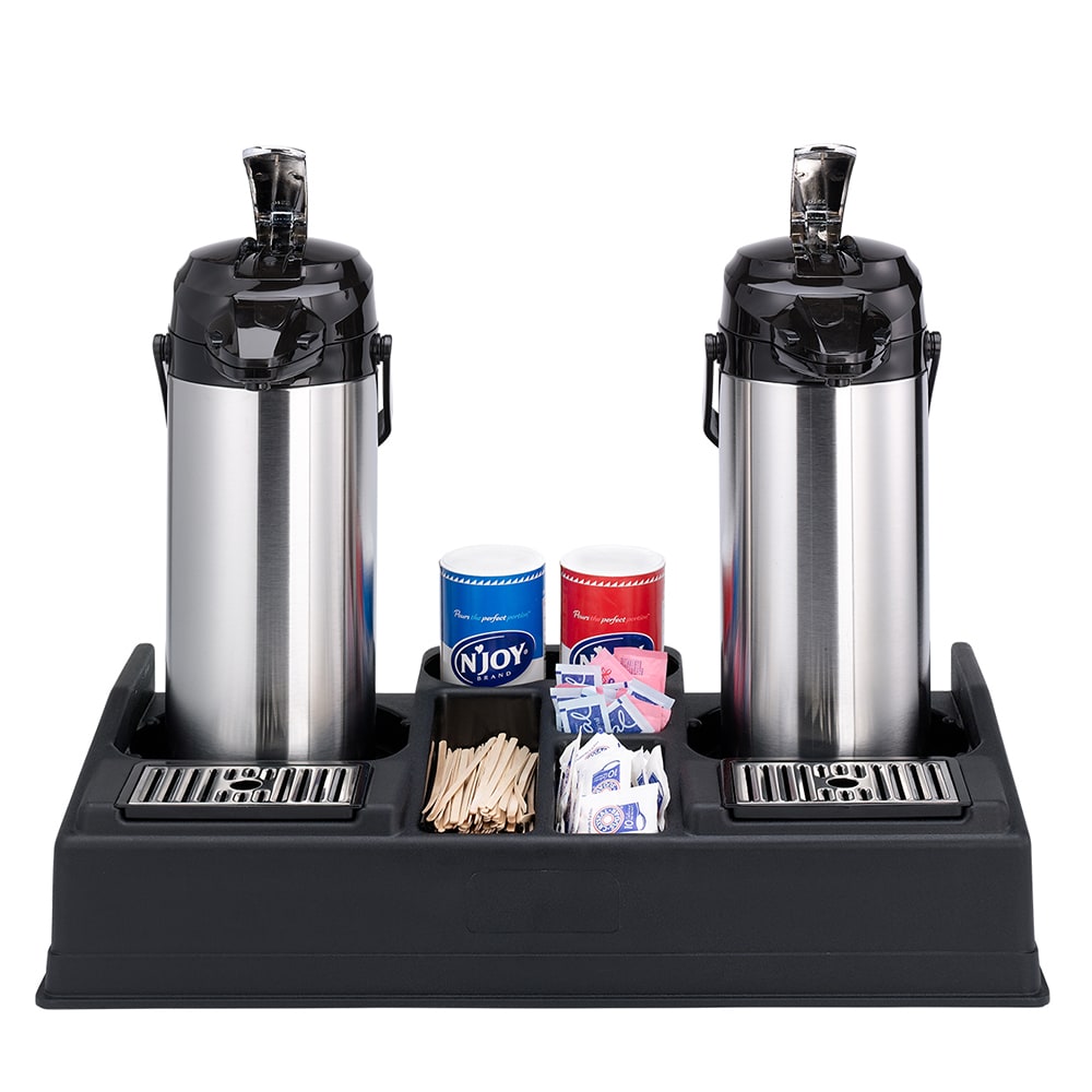 Service Ideas APLR25BL Airpot Serving Rack w/ 5 Compartments, Black